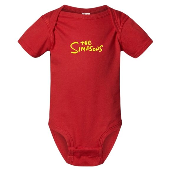One Pieces | The Simpson Logo Baby Onesie Red | Poshmark